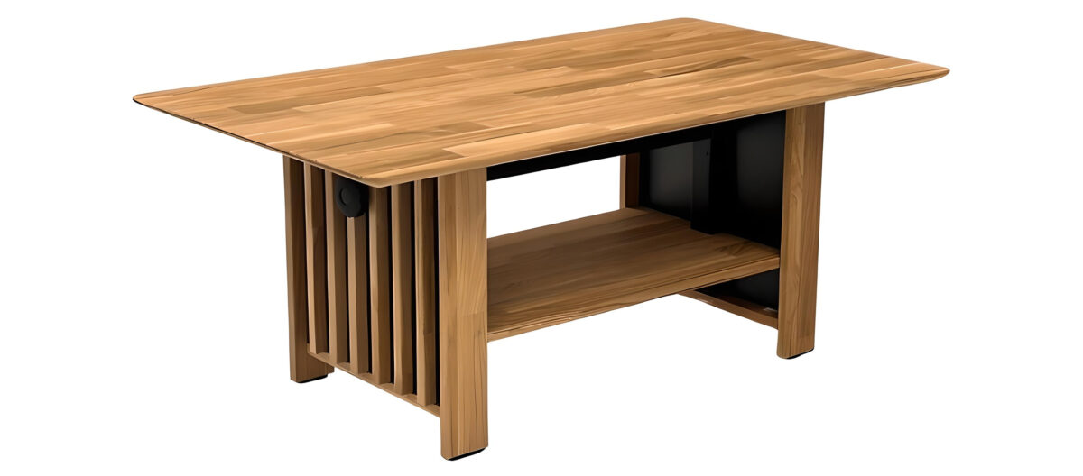 Table basse plateau relevable en chêne naturel 110 cm ELIA